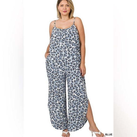 Zenana Outfitters | Pants & Jumpsuits | 5 X Blue Leopard Animal Print ...